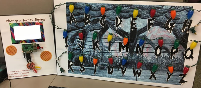 Raspberry Pi "Stranger Things" Twitter sign