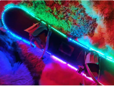 LED Snowboard with Motion-Reactive Animation