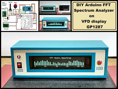 Arduino FFT Spectrum analyzer on VFD display GP1287