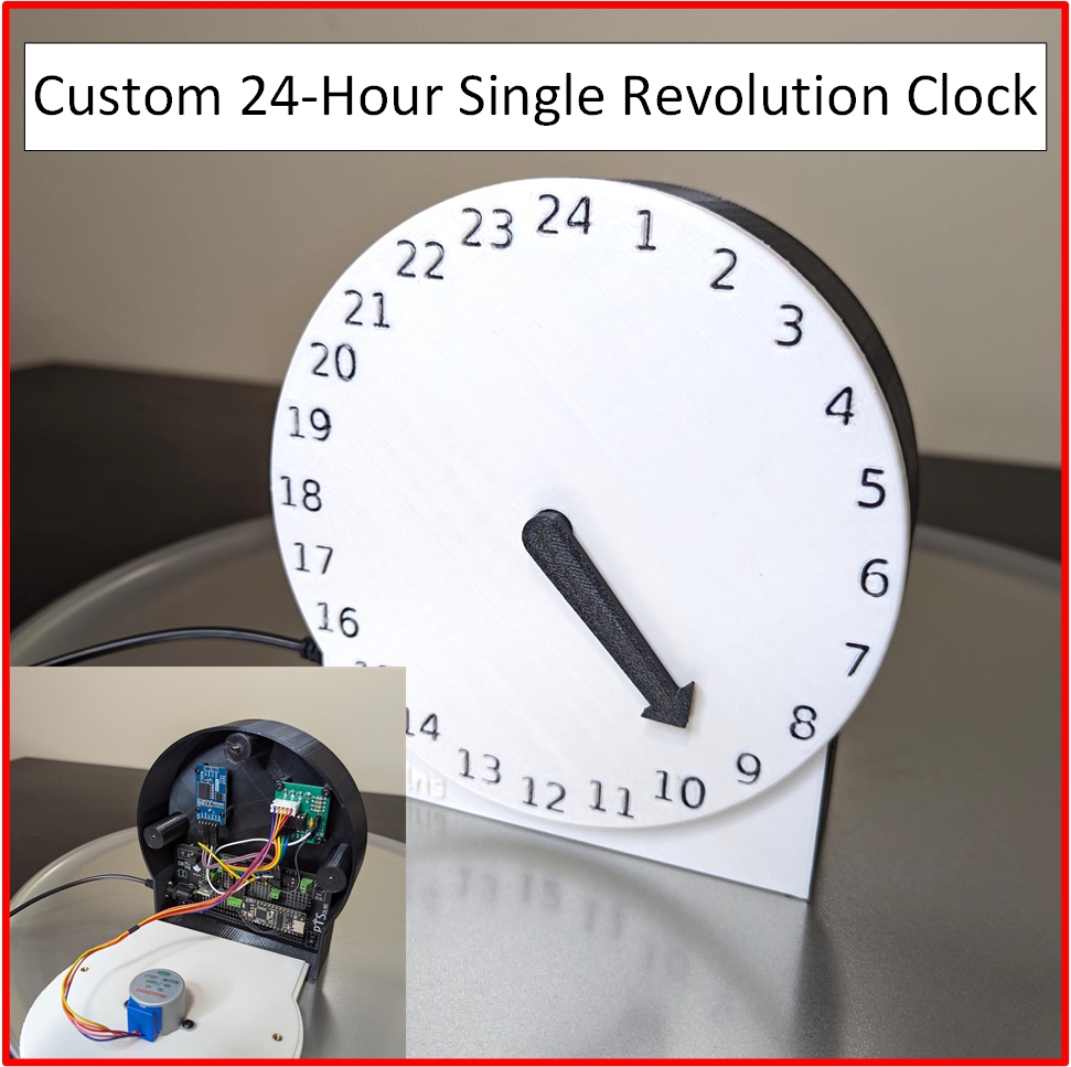 Custom 24-Hour Single Revolution Clock